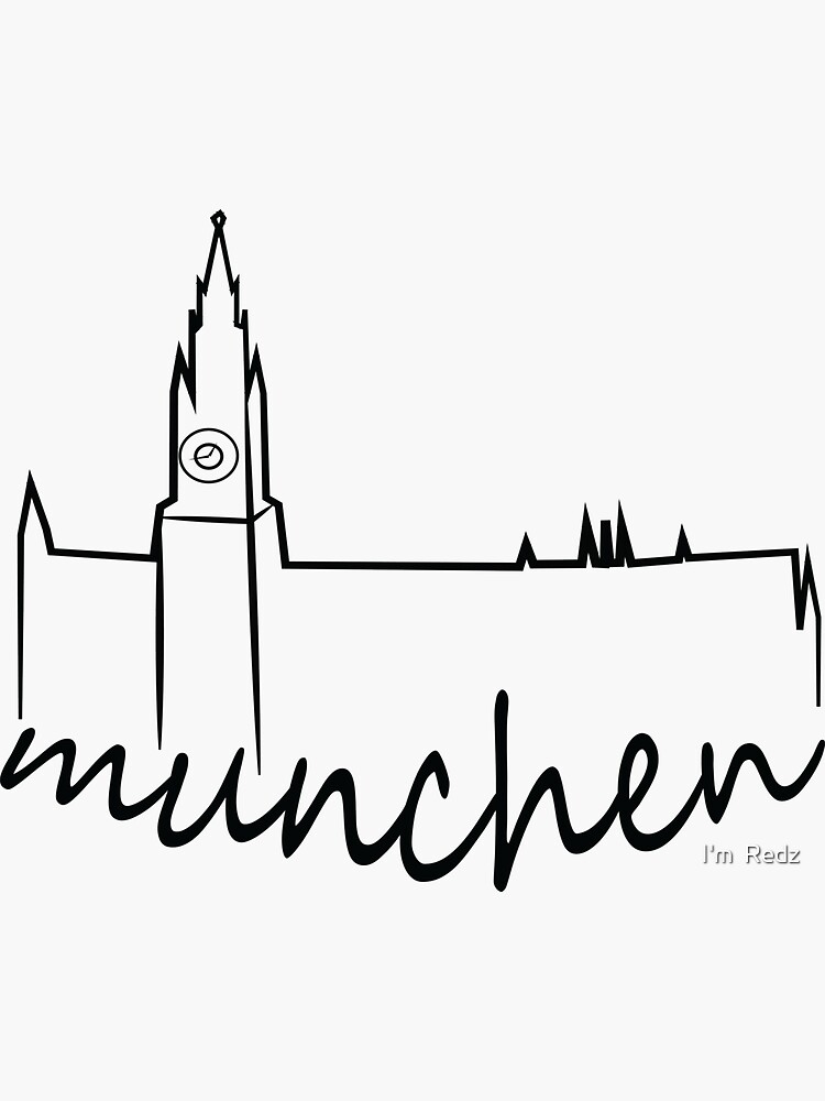 "Munchen Symbol Sketch | Munich" Sticker for Sale by NNzStore | Redbubble