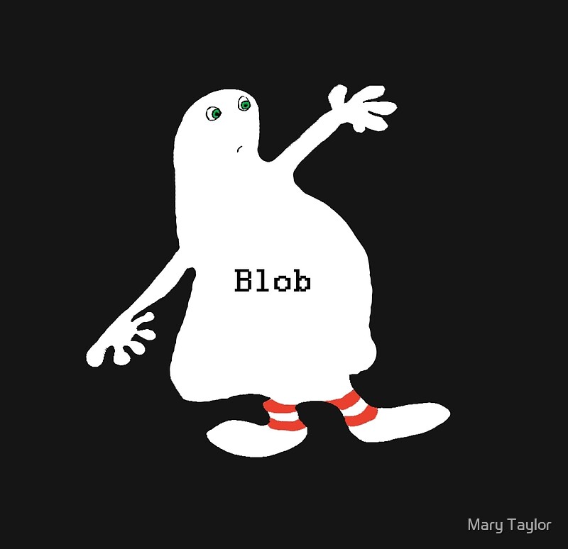 "White blob figure with red stripy sox" by Mary Taylor | Redbubble