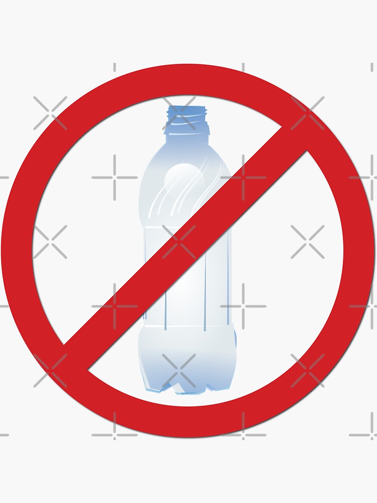 "Plastic Bottle Prohibition Sign" Sticker for Sale by TheMikis | Redbubble