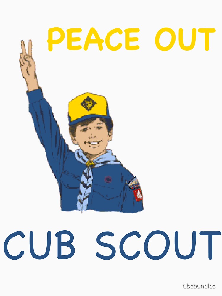 "Peace Out Cub Scout Young Boy Scout Giving Peace Sign T-Shirt ...