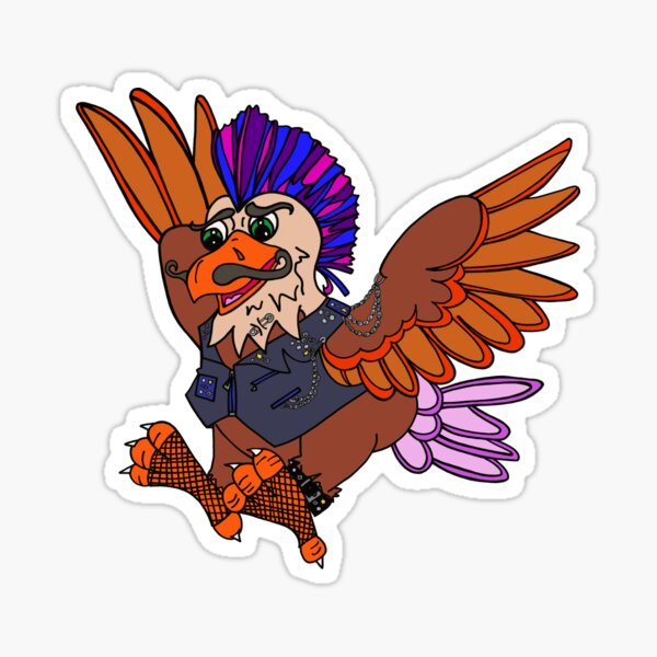 "Hawk with Mohawk" Sticker for Sale by MickeyLaLa | Redbubble