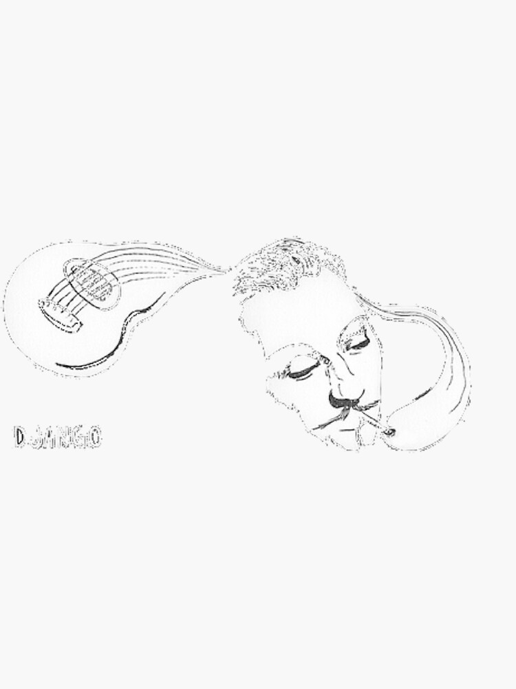 "Django Reinhardt Gypsy Jazz Guitarist Smoke Guitar" Sticker for Sale ...