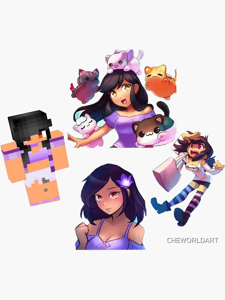 "APHMAU MINECRAFT" Sticker by CHEWORLDART | Redbubble