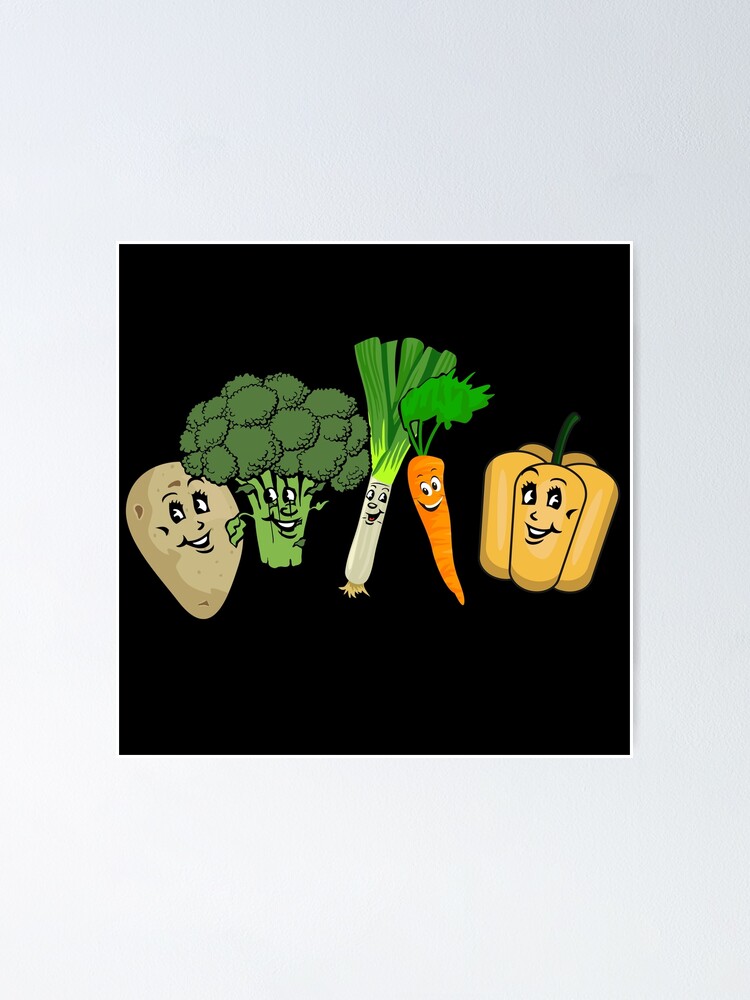 "Happy Vegetables" Poster by titanosdesign | Redbubble