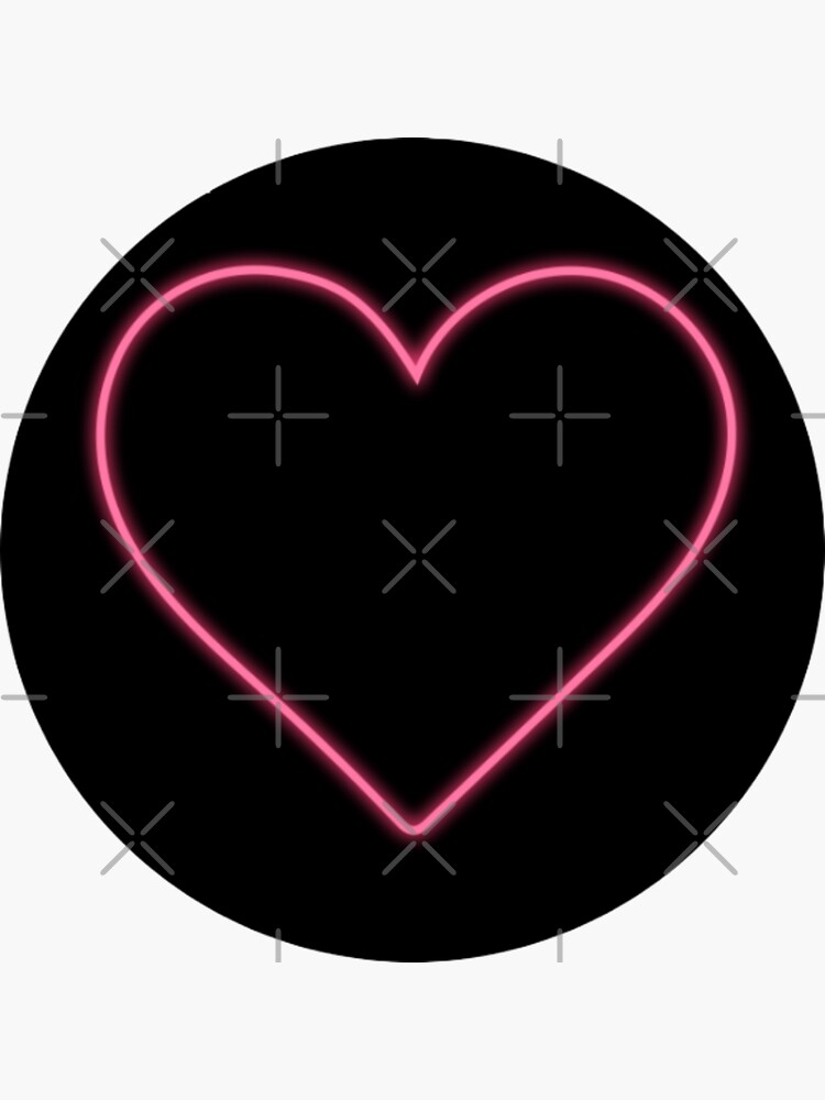 "heart neon illustration " Sticker by exr378 | Redbubble