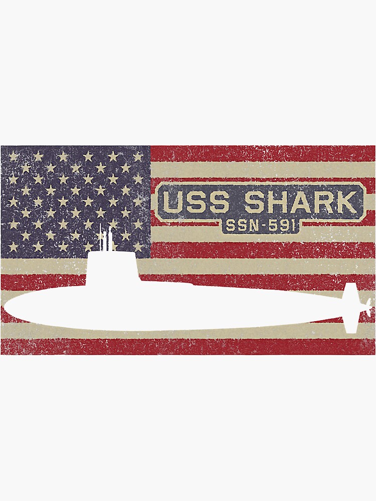 "Uss Shark Ssn591 Nuclear Submarine Usa" Sticker for Sale by ...