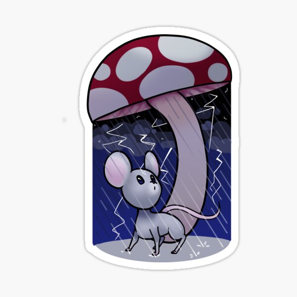 "Mouse and Storming Mushroom" Sticker for Sale by ChillyKitty | Redbubble