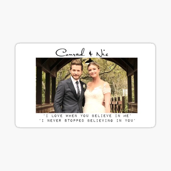 "Conrad and Nic " Sticker for Sale by beccaobrienMD13 | Redbubble