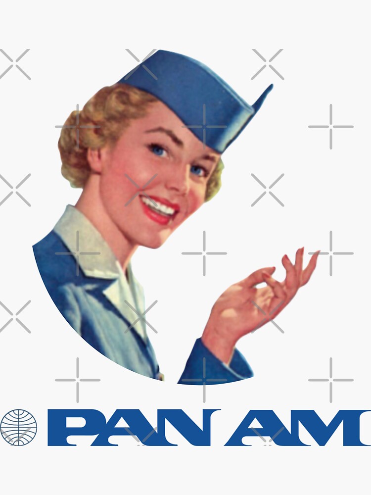 "PAN AM AIRLINES - VINTAGE - VINTAGE STYLE - LOGO PAN AM" Sticker for ...