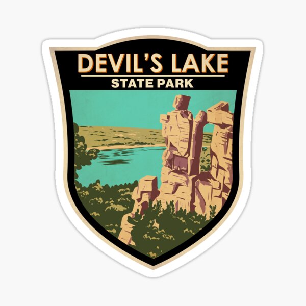 "Devil's Lake State Park Wisconsin Devils Doorway Badge" Sticker for ...