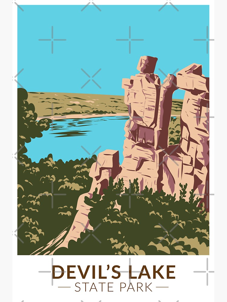 "Devil's Lake State Park Wisconsin Devils Doorway Vintage" Sticker for ...