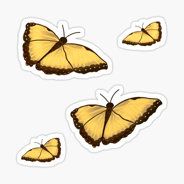 "Sticker Set Yellow Butterflies " Sticker by Alima-Designs | Redbubble