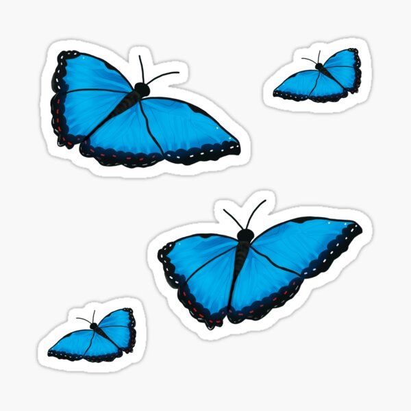 "Sticker Set Blue Butterflies " Sticker for Sale by Alima-Designs ...