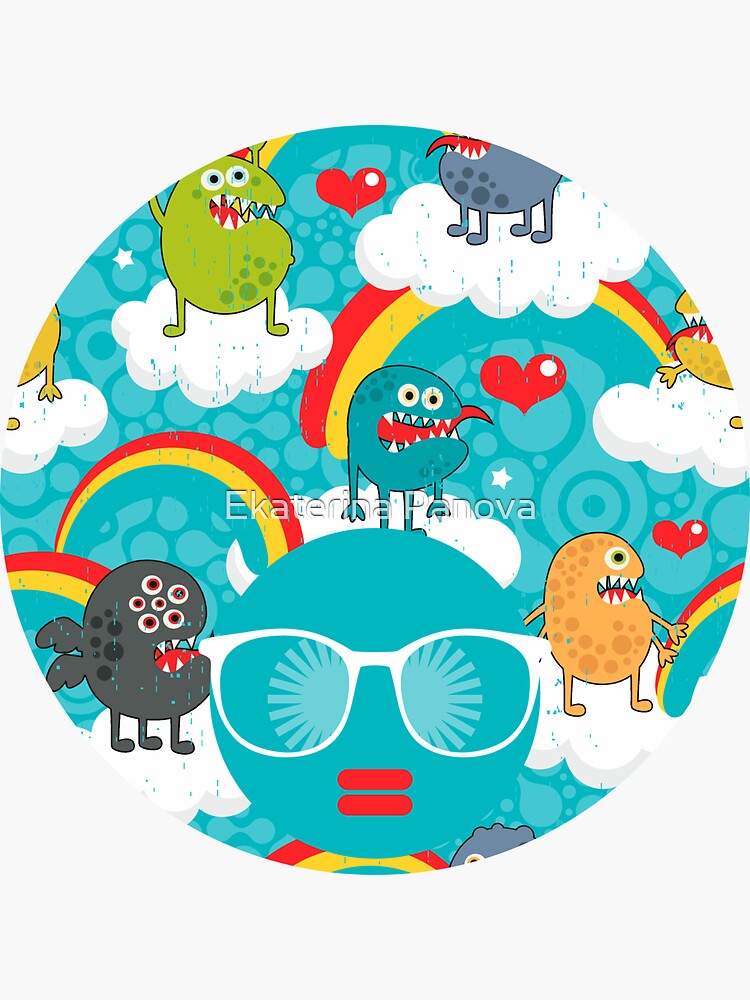 "Monsters rainbow" Sticker by panova | Redbubble