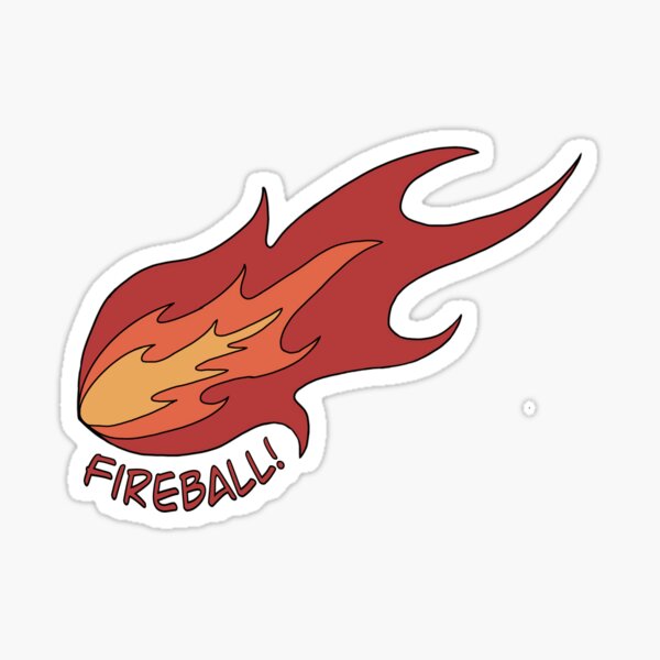 "Fireball!" Sticker for Sale by 8d6doodledamage | Redbubble