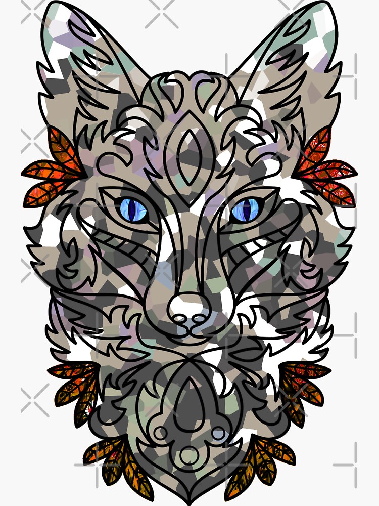 " Geo Grey Fox" Sticker for Sale by LakestoForestCo | Redbubble
