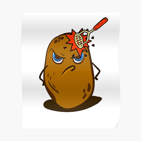 "Angry Cute Spud Potato " Poster for Sale by Beluved | Redbubble