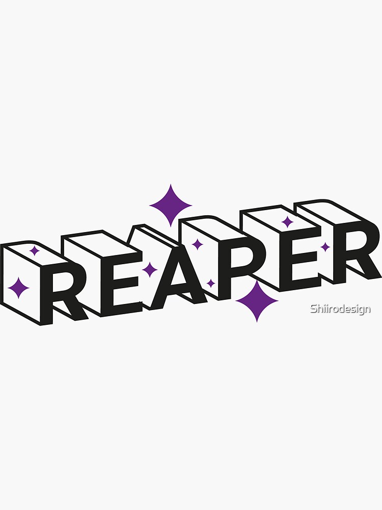"Reaper text effect " Sticker for Sale by Shiirodesign | Redbubble