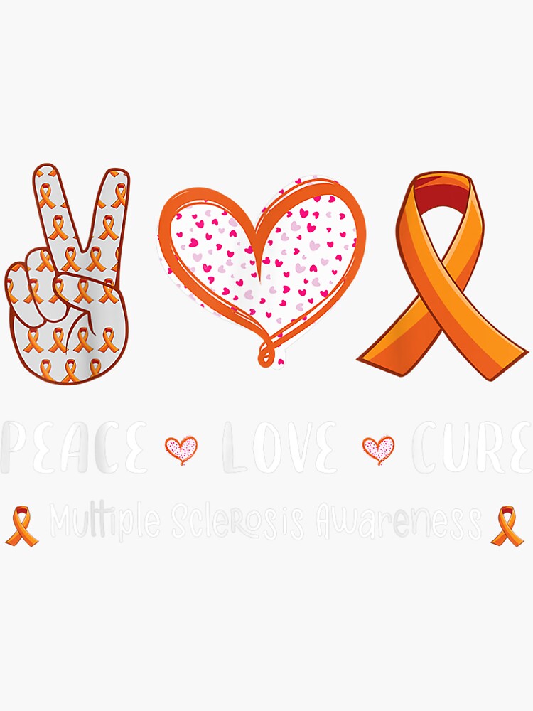 "Peace Love multiple sclerosis awareness" Sticker for Sale by ...