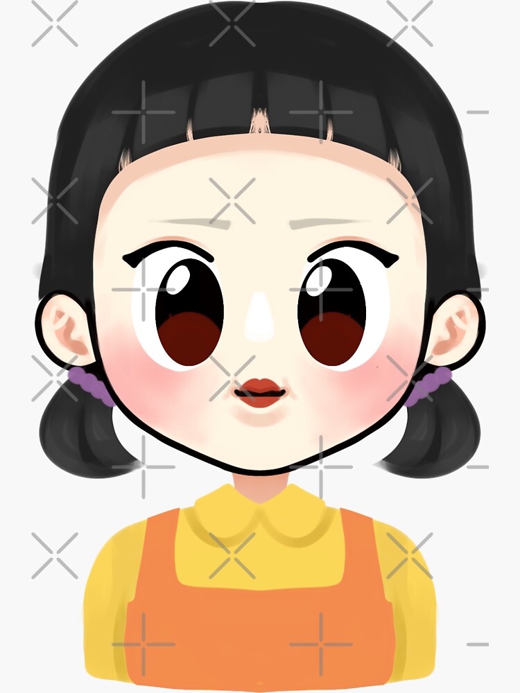 "Squid Game Red Light Green Light Doll Chibi" Sticker for Sale by gomi ...
