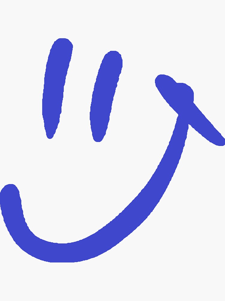 "A Simple Happy Dark Blue Indigo Face Smile " Sticker by TheRedFox10 ...