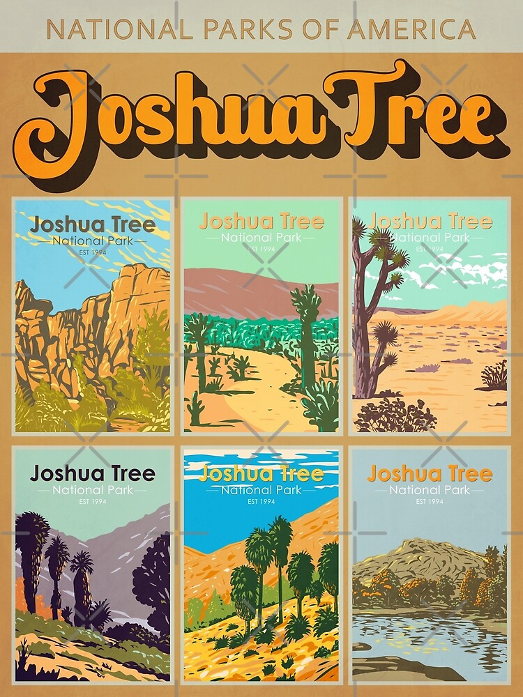 "Joshua Tree National Park California Landmark Collage" Poster for Sale ...