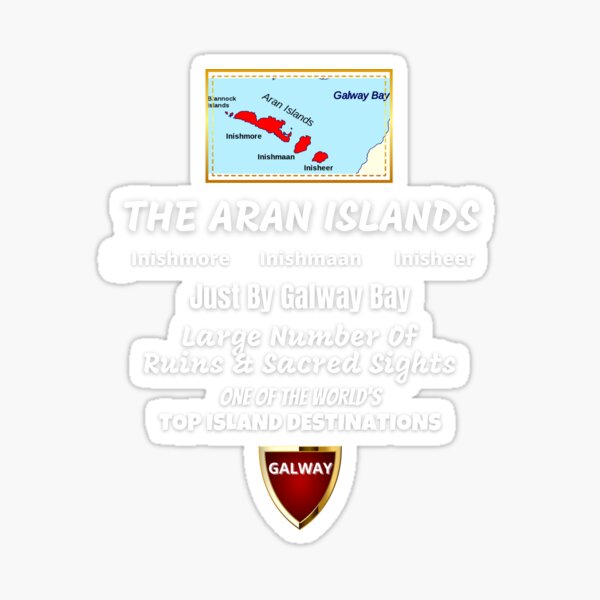 "The Aran Islands Map Top Destinations." Sticker for Sale by OliDesigns ...