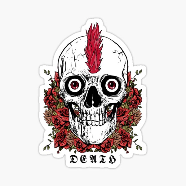 "Punk Rock Skull - Skull Designs" Sticker for Sale by visitdesignsbyx ...