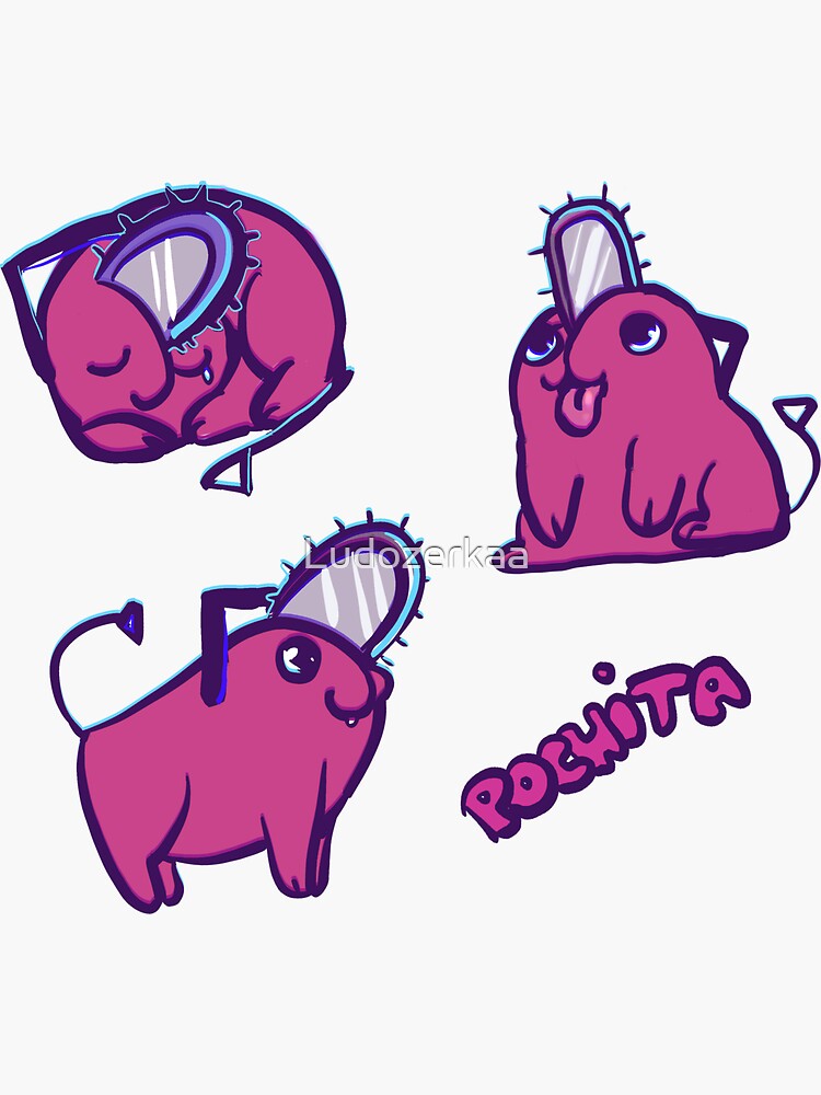 "pochita stickers" Sticker for Sale by Ludozerkaa | Redbubble