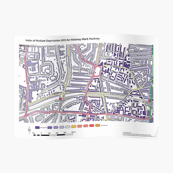 "Multiple Deprivation Mildmay ward, Hackney" Poster by ianturton ...
