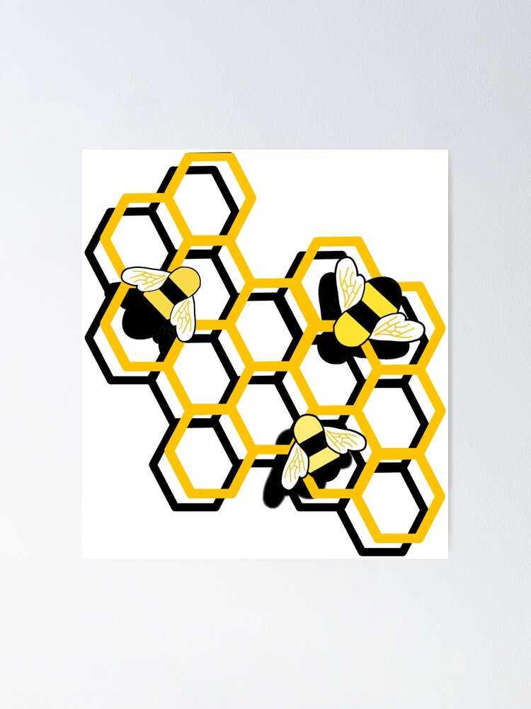 "Geometric Bee Hive" Poster by Dlash | Redbubble