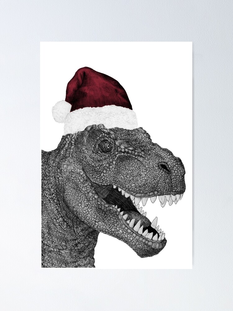 "Santa-saurus Rex" Poster for Sale by ECMazur | Redbubble