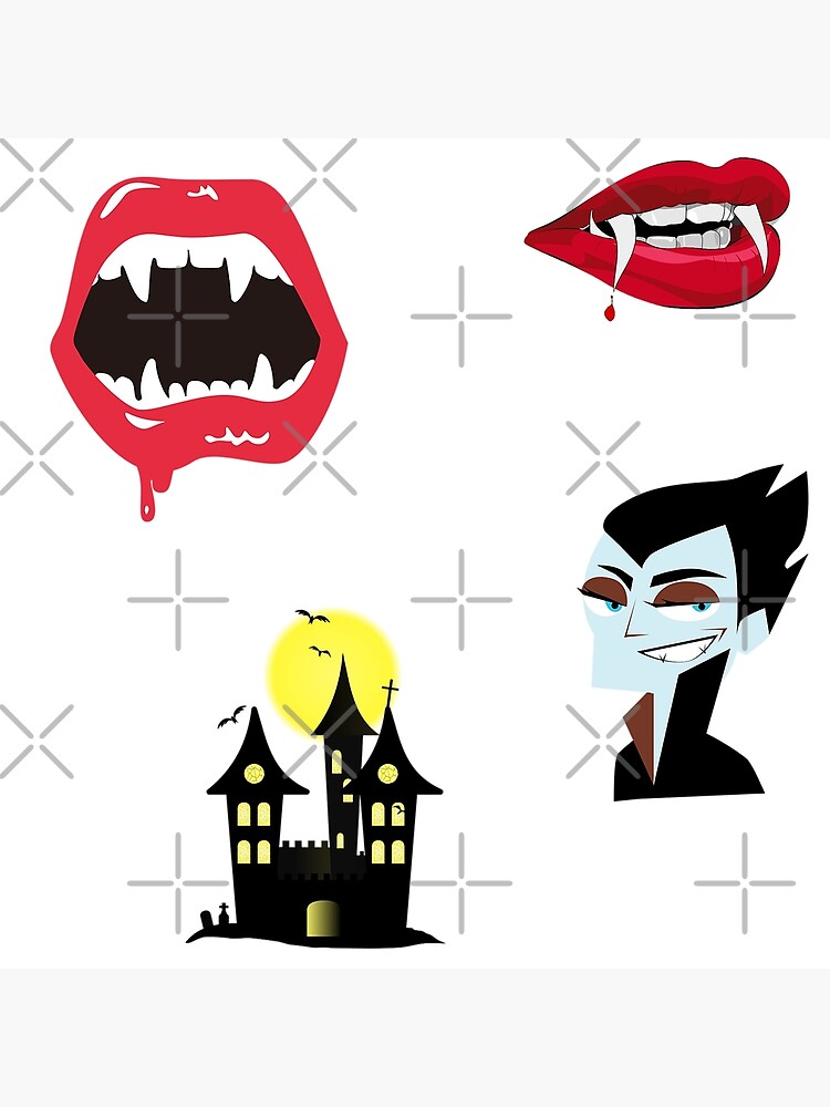 "Halloween Vampire Stuff Pack" Poster for Sale by LuckyKermit | Redbubble