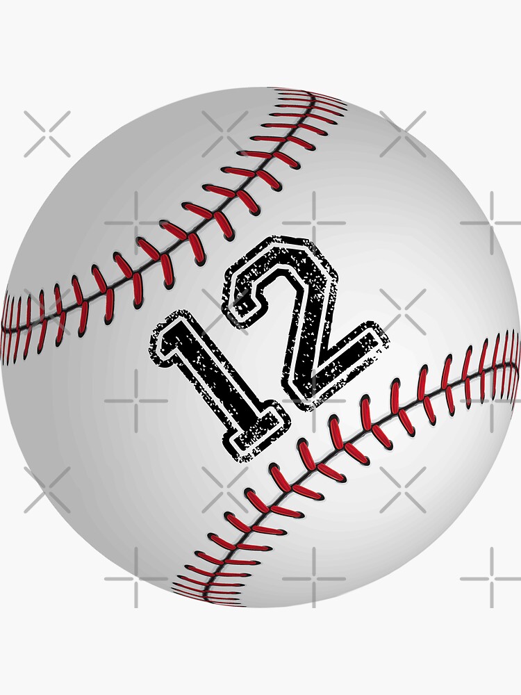 "Baseball ball number 12, twelve" Sticker for Sale by TheCultStuff ...