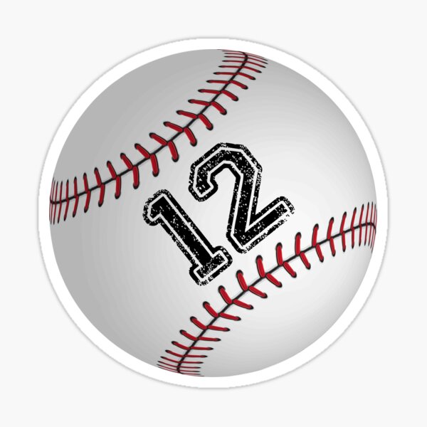 "Baseball ball number 12, twelve" Sticker for Sale by TheCultStuff ...
