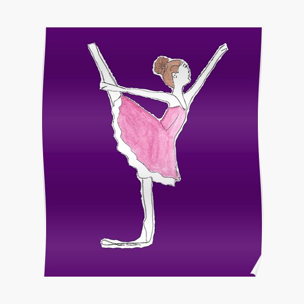 "Ballerina Arabesque en Pointe " Poster for Sale by AliCatOriginals ...