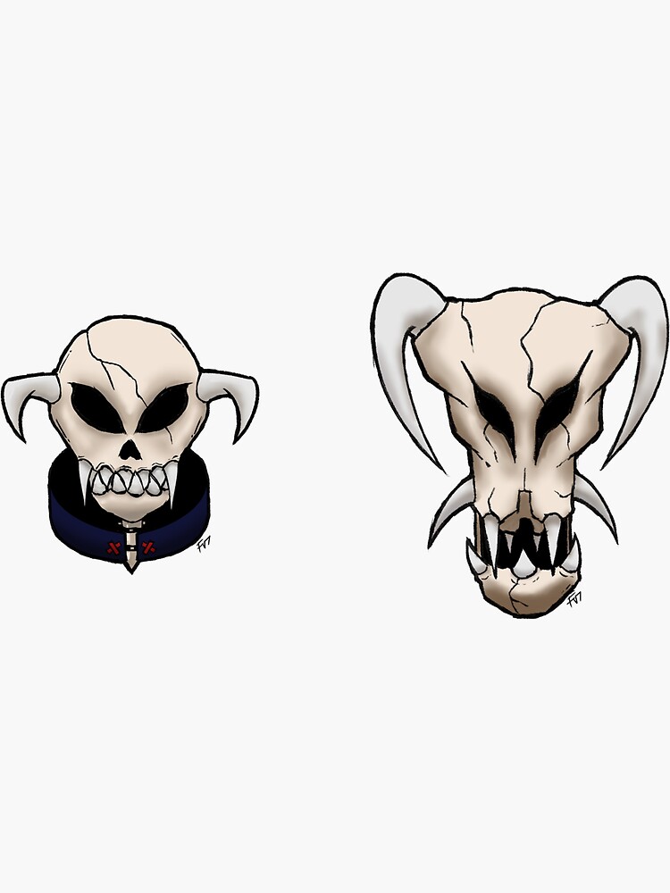 "Skull inferno 1" Sticker for Sale by Fervelozart | Redbubble