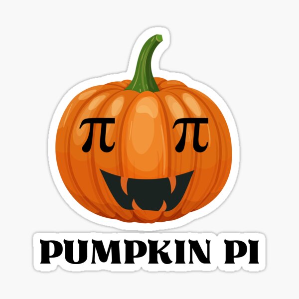 "Pumpkin with Pi Symbols for Eyes" Sticker for Sale by Write-to-Rebel ...