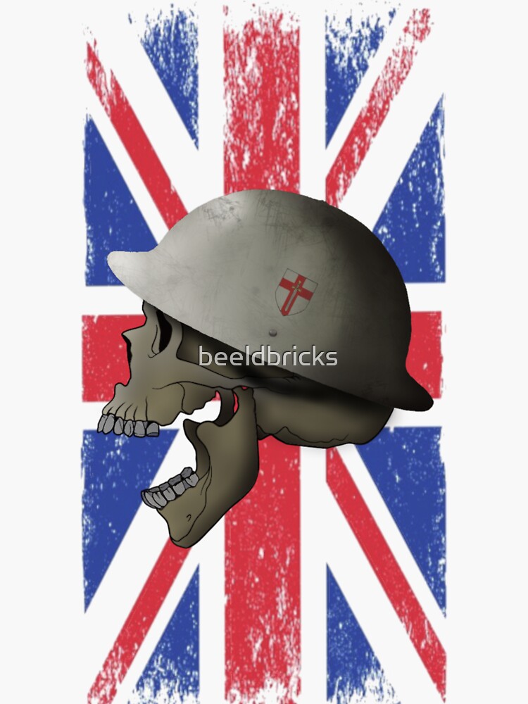 "WW2 British Army Soldier Skull and British Flag" Sticker for Sale by ...