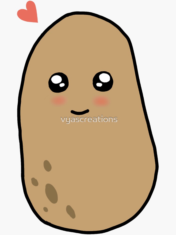 "cute spud potato" Sticker for Sale by vyascreations | Redbubble