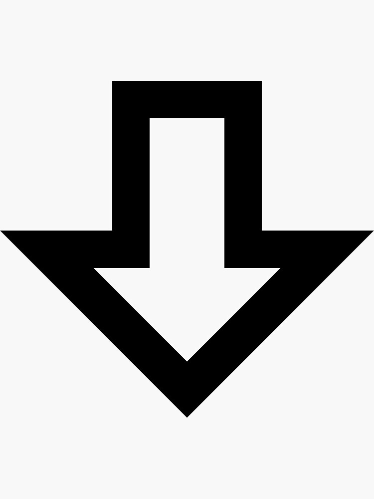 "MDI Arrow-Down-Bold-Outline" Sticker by GnarlyFurtardo | Redbubble