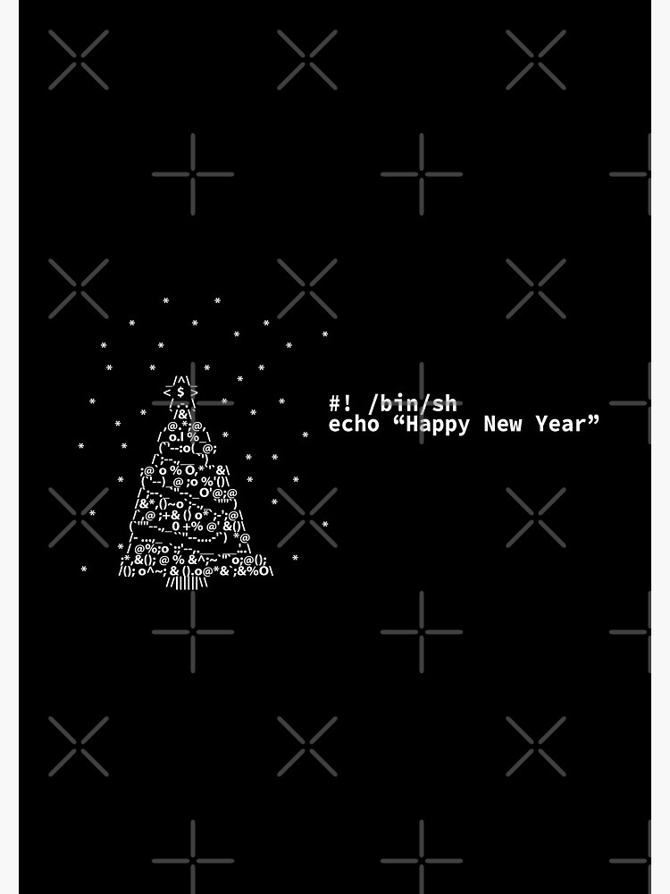 Cuaderno De Espiral «feliz Año Nuevo árbol De Navidad Ascii Y Script De