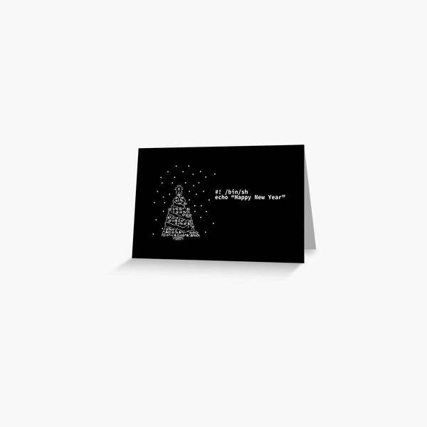 Tarjetas De Felicitación «feliz Año Nuevo árbol De Navidad Ascii Y
