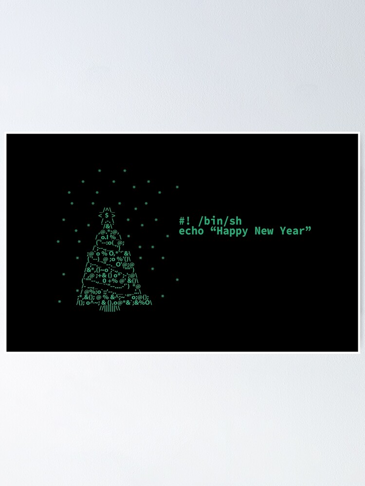 "Happy New Year Ascii christmas tree and shell script - programmer ...