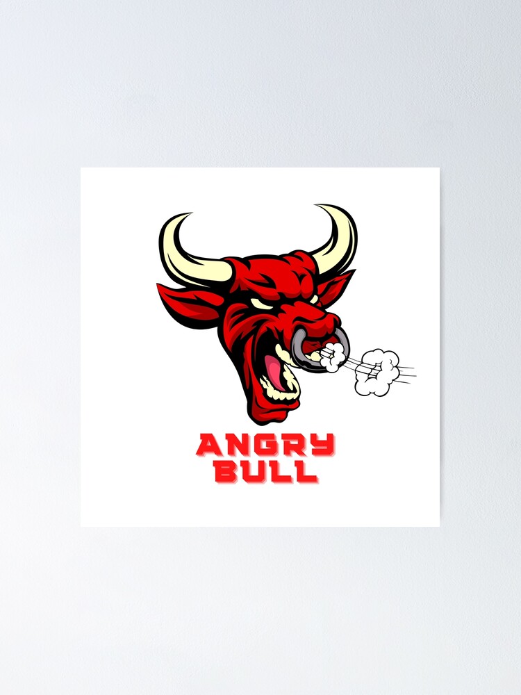 "Red Angry Bull Art Project" Poster for Sale by Leovalda | Redbubble