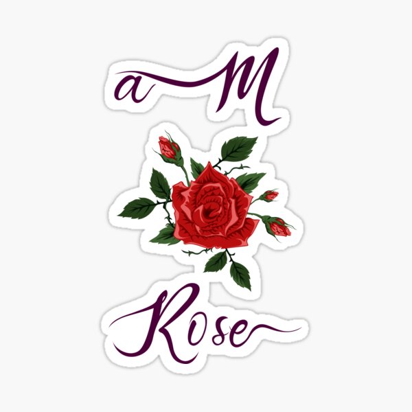"Ma rose mot variant two" Sticker for Sale by crevettedesign | Redbubble