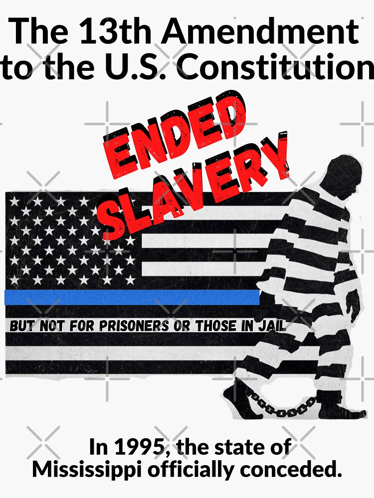 "The 13th Amendment to the U.S. Constitution" Sticker for Sale by Lomyn ...