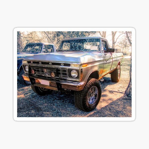 "Silver 1976 Ford 4x4 Pickup Front" Sticker for Sale by DKDigital ...
