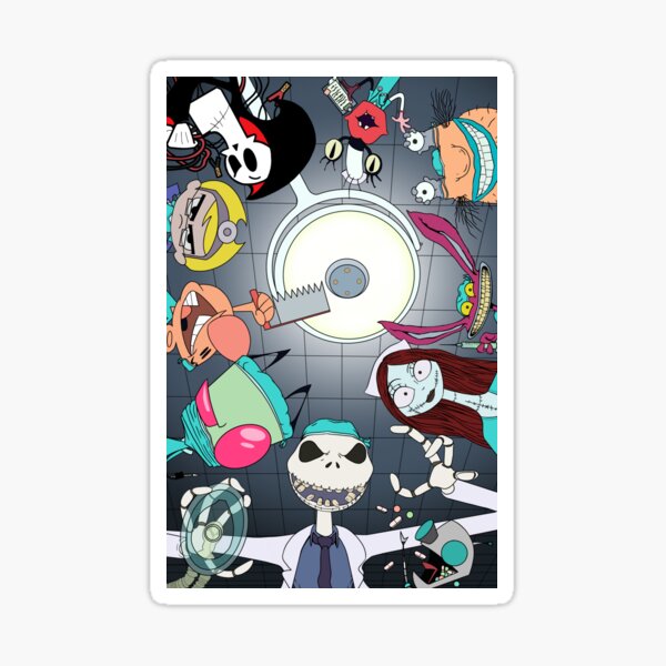 "Scary Cartoons" Sticker for Sale by CreativeJargon | Redbubble