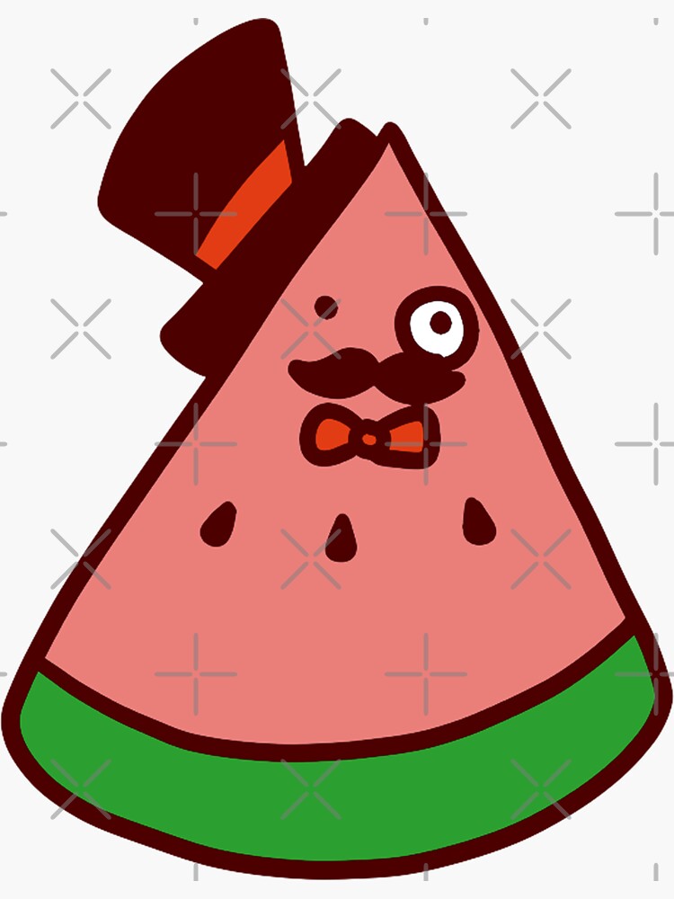 "Mustache Watermelon" Sticker for Sale by SaradaBoru | Redbubble